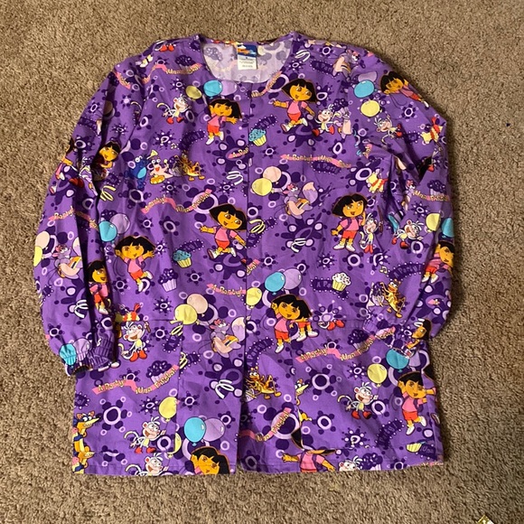 nick jr | Jackets & Coats | Dora The Explorer Snap Front Lab Coat Size ...